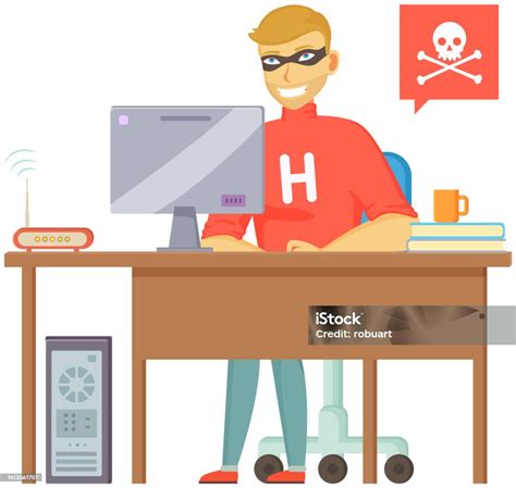 Hacker Attack Hacker Breaks Into Computer Cyber Attacker Cracker Trying To Hack Laptop Password