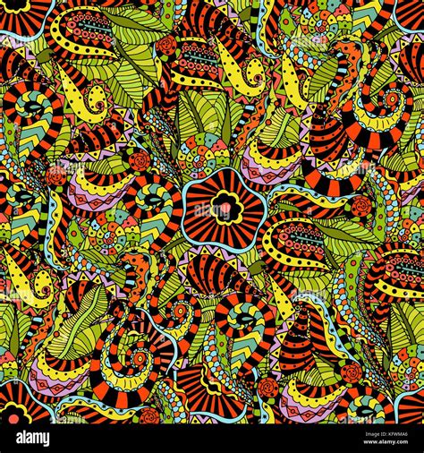 Seamless Abstract Hand Drawn Floral Pattern Vector Illustration Stock Vector Image And Art Alamy