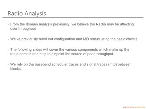 Ericsson Lte Throughput Troubleshooting Techniques Ppt
