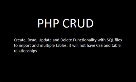 Do Core Php Crud No Css By Itisosama Fiverr