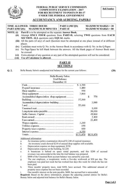 Css Accounting And Auditing Paper 2017 Pdf