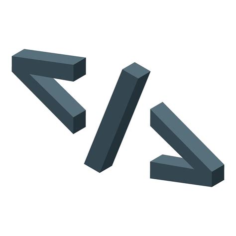 Isometric Html Tag Icon Representing Web Development Vector Art At Vecteezy