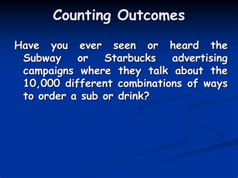 The Counting Principle And The Counting Principle Ppt