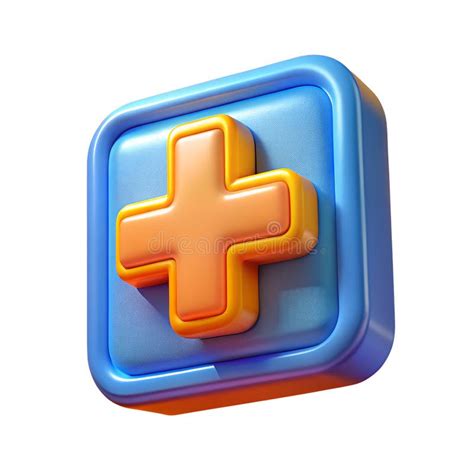 3d Render Of A Glossy Blue Plus Sign Medical Icon Stock Illustration Illustration Of Circle