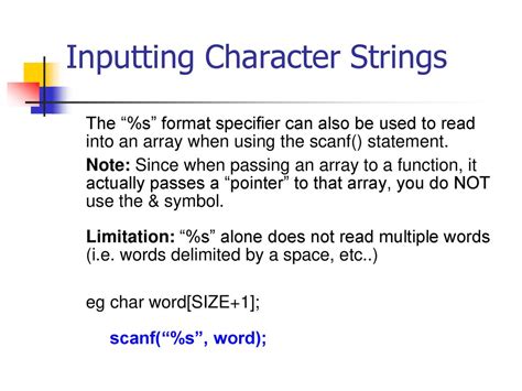 week 9 lesson 2 input and output of character strings ppt download