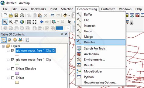 آموزش ابزار Dissolve در Gis برای ادغام عوارض وکتوری