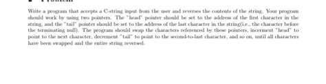 Solved Write A Program That Accepts A C String Input From