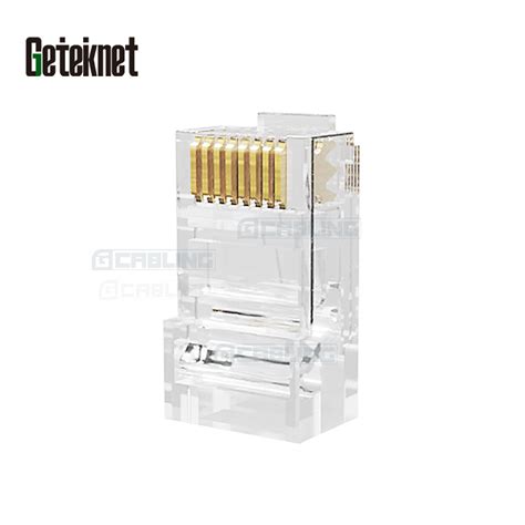 8p8c Plug Connector LAN UTP Unshielded Connectors Network CAT6 Cat5e Ethernet Pass Through RJ45