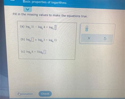 Solved Fill In The Missing Values To Make The Equations Chegg Com