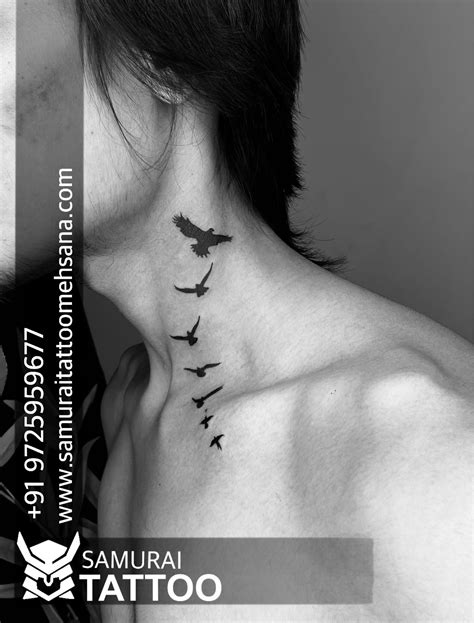 Small Bird Tattoos Behind Ear