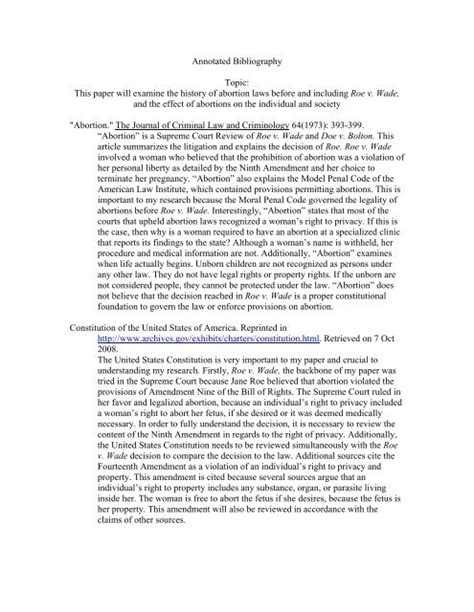 Annotated Bibliography Example