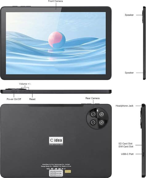 C Idea Cm8800 Plus Tablet 10 1 Hd Ips Display Mtk6580 Processor Arm Mali T720 Gpu 8gb Ram