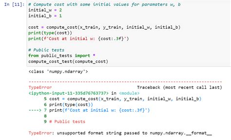 Error In Lab Practice Week Supervised ML Regression And Classification DeepLearning AI