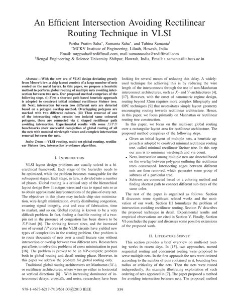 Pdf An Efficient Intersection Avoiding Rectilinear Routing Technique