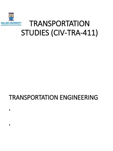 Lecture 1 Intro To Transportation Pdf