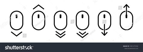 Scroll Mouse Icon Collection Scroll Down Stock Vector Royalty Free 1901273182 Shutterstock