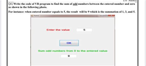 solved 6 write the code of vb program to find the sum of