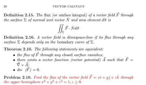 Vector Calculus Definition 215 The Flux Or Surface Integral Of A Vector