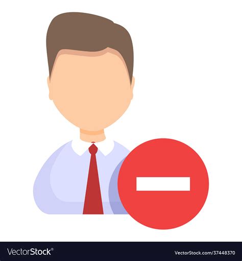 Delete Business User Icon Cartoon Style Royalty Free Vector