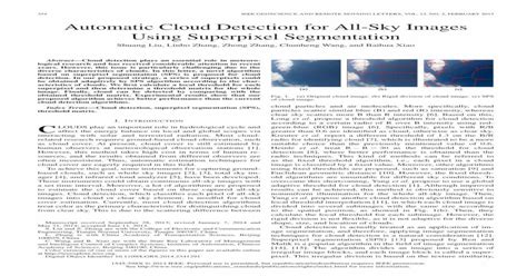 automatic cloud detection for all sky images using superpixel