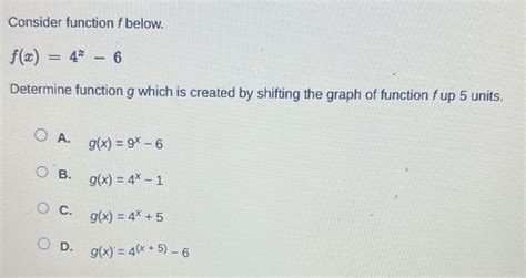 Solved Consider Function F Below F X 4 X 6 Determine Function G