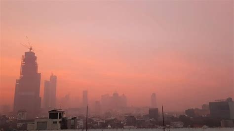 Premium Photo Sunset With Polution