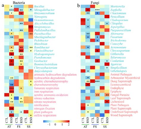 heatmap displaying the relative abundances of top 20 dominant genera