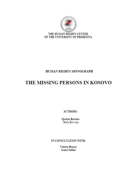 The Missing Persons In Kosovo Missing Persons Platform