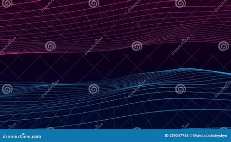 abstract technology wave of particles big data visualization vector