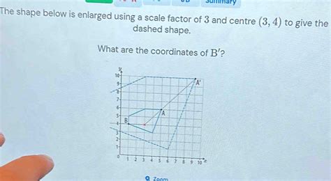 Solved Summary The Shape Below Is Enlarged Using A Scale Factor Of 3