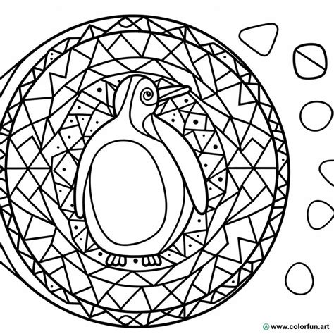 Penguin Mandala Coloring Page Download Or Print For Free