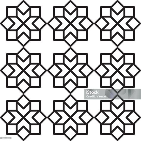 Universal Repeating Abstract Shape In Black And White Stock