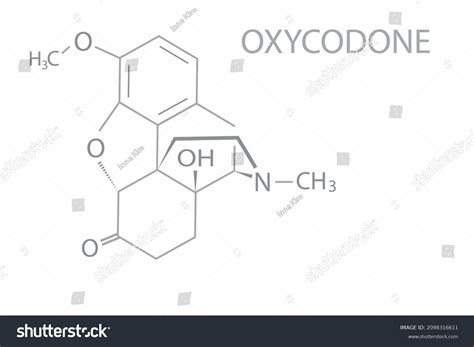 Oxycodone Molecular Skeletal Chemical Formula Stock Vector Royalty