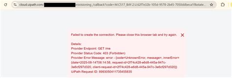 Unable To Create Connection Integration Service Uipath Community Forum