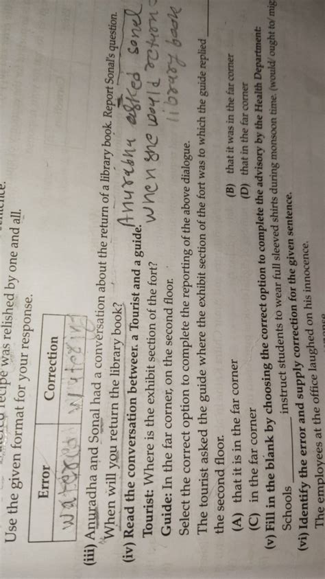 Use The Given Format Forbegin Tabular C C Hline Error And Co