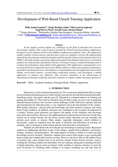 Pdf Development Of Web Based Uteach Tutoring Application