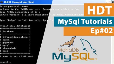 Mysql Tutorials In Hindi Ep02 Creating Mysql Database In Cmd Youtube