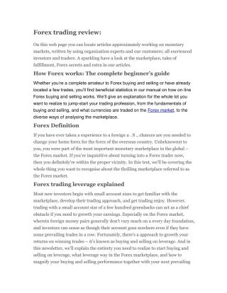 PPT Go Market Forex Trading Review PowerPoint Presentation Free