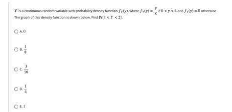 Solved 𝑌 is a continuous random variable with probability Chegg