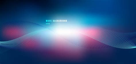 Abstract Technology Futuristic Network Design With Particle Blue And Pink Wave Dynamic