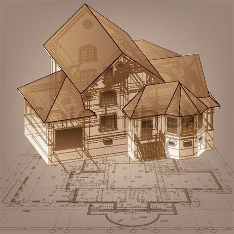 Architectural Background With A 3d Stock Vector Colourbox