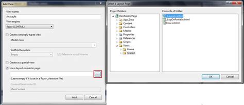 asp net mvc master page Razor ASP NET MVC ETicaret ve İçerik
