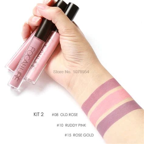 Ems 또는 Dhl 100sets Focallure 3pcskit 리퀴드 매트 립스틱 화장품 메이크업 립 립스틱 메탈릭 립 글로스 스틱lip Gloss Sticks