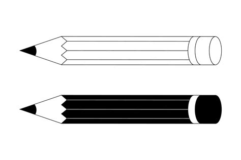 Pencil Icon Vector With Eraser For Graphic Design Line Work Pencil