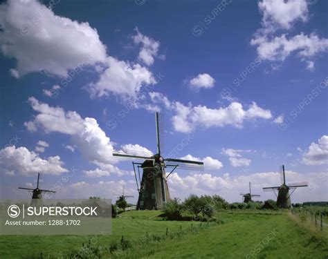 Windmills Kinderdijk Netherlands Superstock