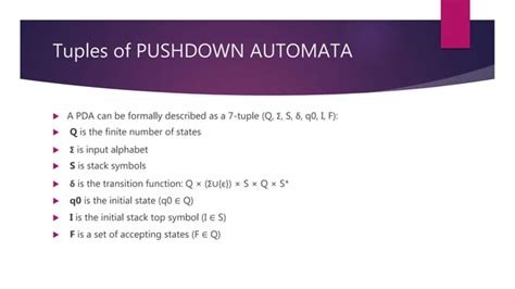 Push Down Automata PPT