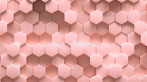 Abstract Background Of Pulsing Pink Hexagons In Wall 3d Loop Stock
