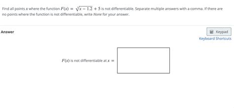 Solved Find All Points X Where The Function F X X Chegg Com