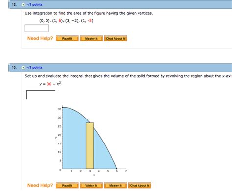 Solved Use Integration To Find The Area Of The Figure Having Chegg