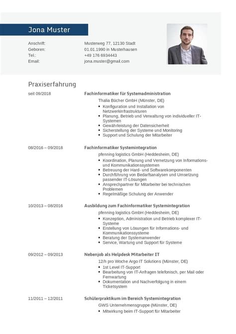 Lebenslauf Fachinformatiker Muster And Vorlage